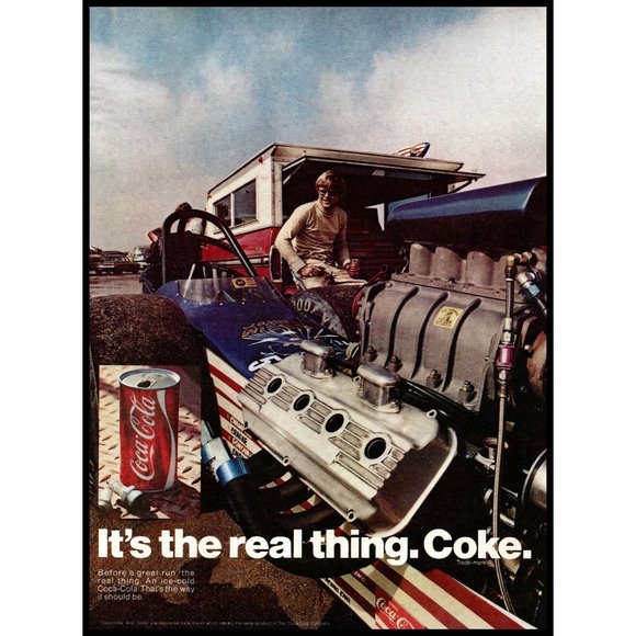 Coca Cola | Art | 971 Coca Cola Coke Vintage Print Ad Funny Car Drag ...